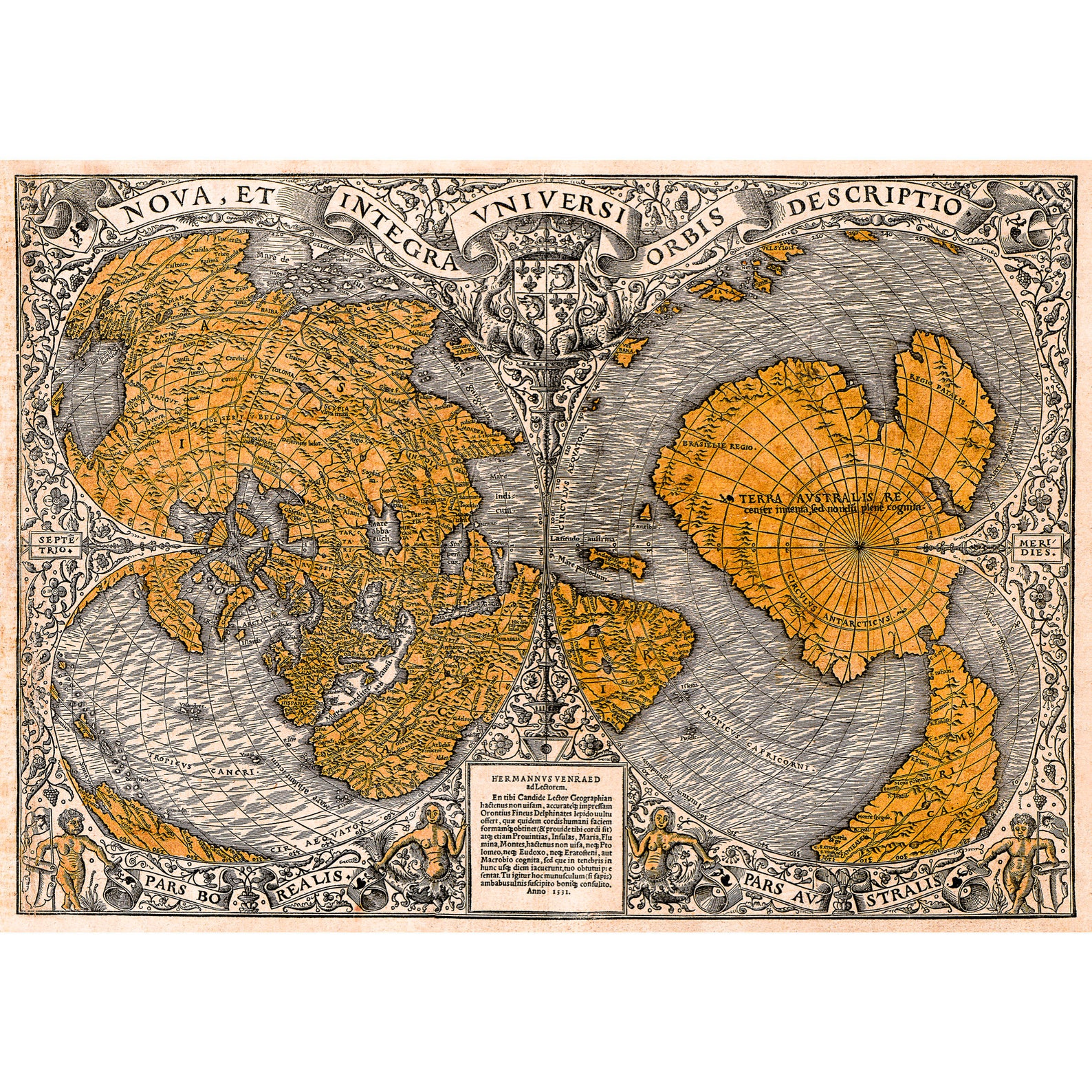 Oronteus Finaeus Map of 1531, World Map | Art Print | Canvas Print ...
