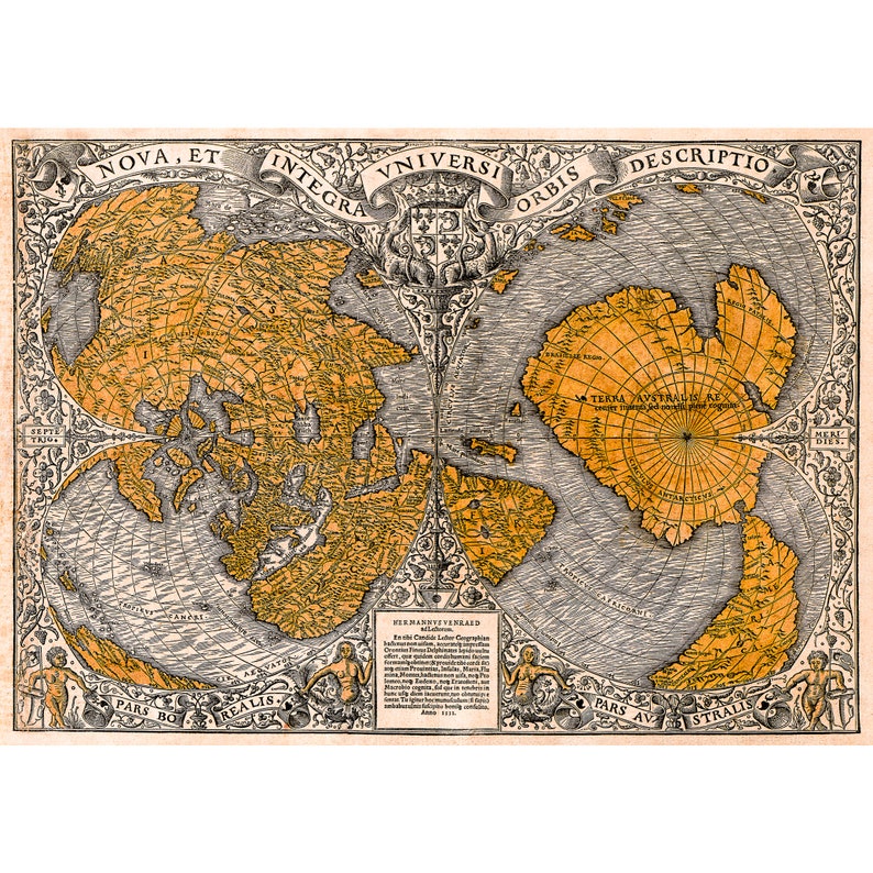 Oronteus Finaeus Map of 1531, World Map | Art Print | Canvas Print ...