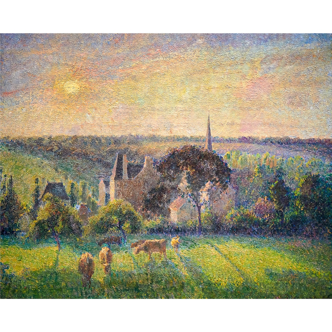 Camille Pissarro, the Church and Farm of Eragny, Paysage à Eragny 1897 ...