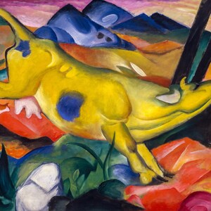 Franz Marc Yellow Cow 1911 Art Print Canvas Print Fine - Etsy