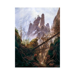 Caspar David Friedrich, Rocky Ravine in the Elbe Sandstone Mountains ...
