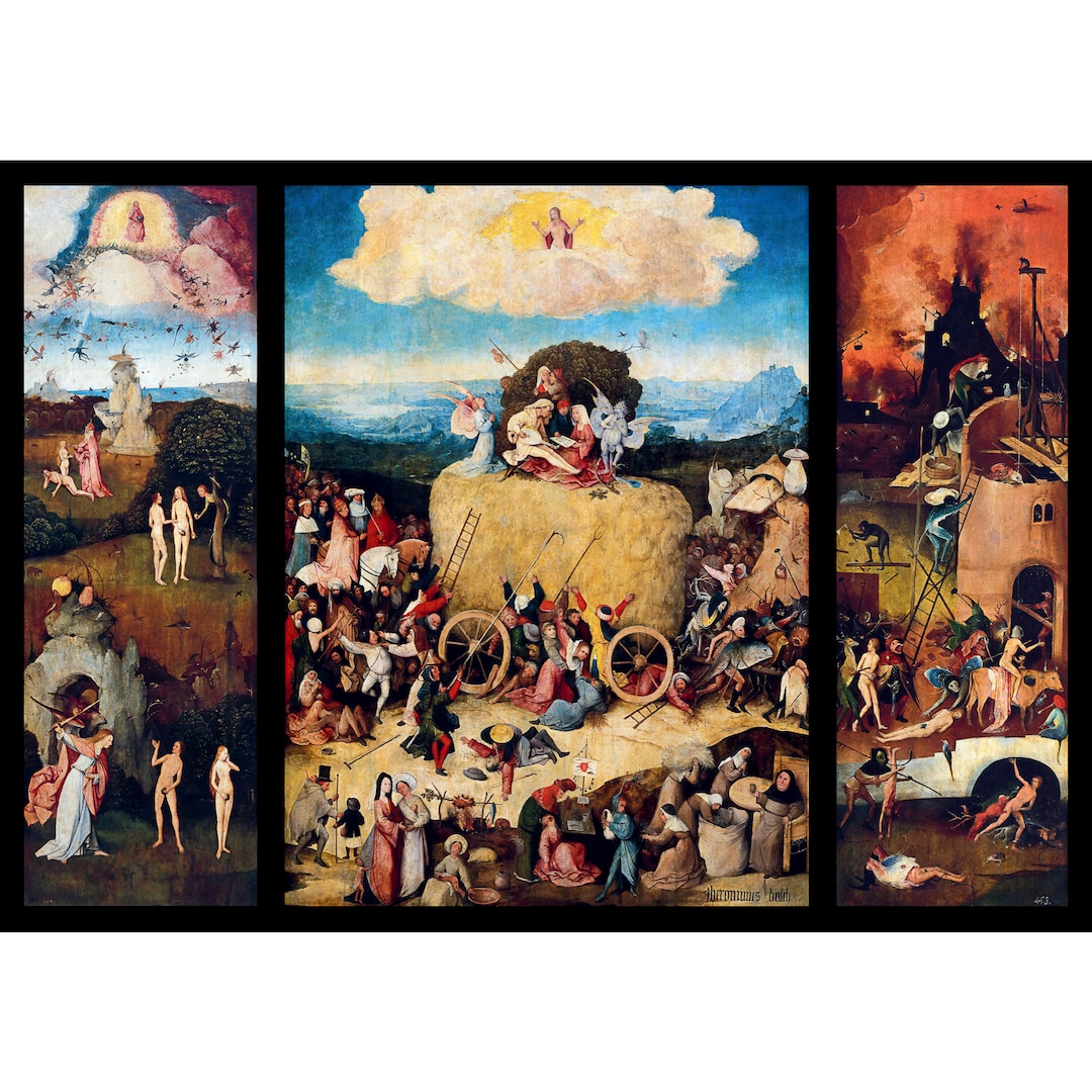 Hieronymus Bosch, the Haywain Triptych, 1516 | Art Print | Canvas Print | Fine Art Poster | Art ...