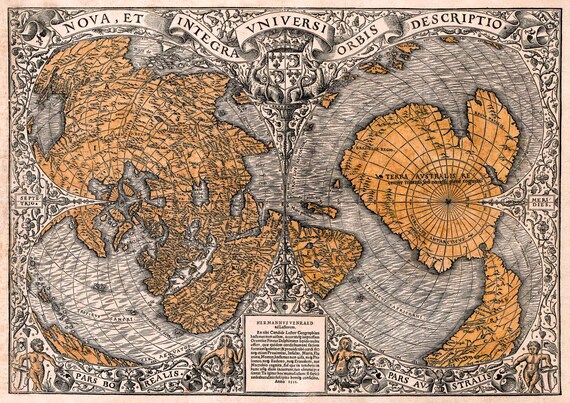 Oronteus Finaeus Map of 1531 World Map Art Print Canvas - Etsy Hong Kong