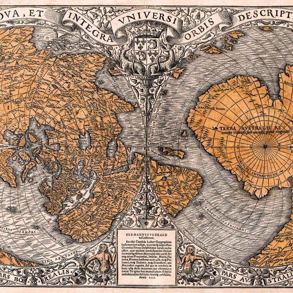 Vintage World Map - Etsy