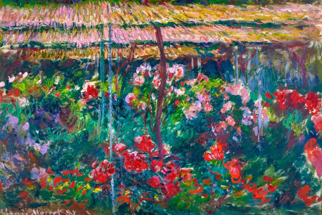 Claude Monet Peony Garden 1887 Art Print Canvas Print - Etsy