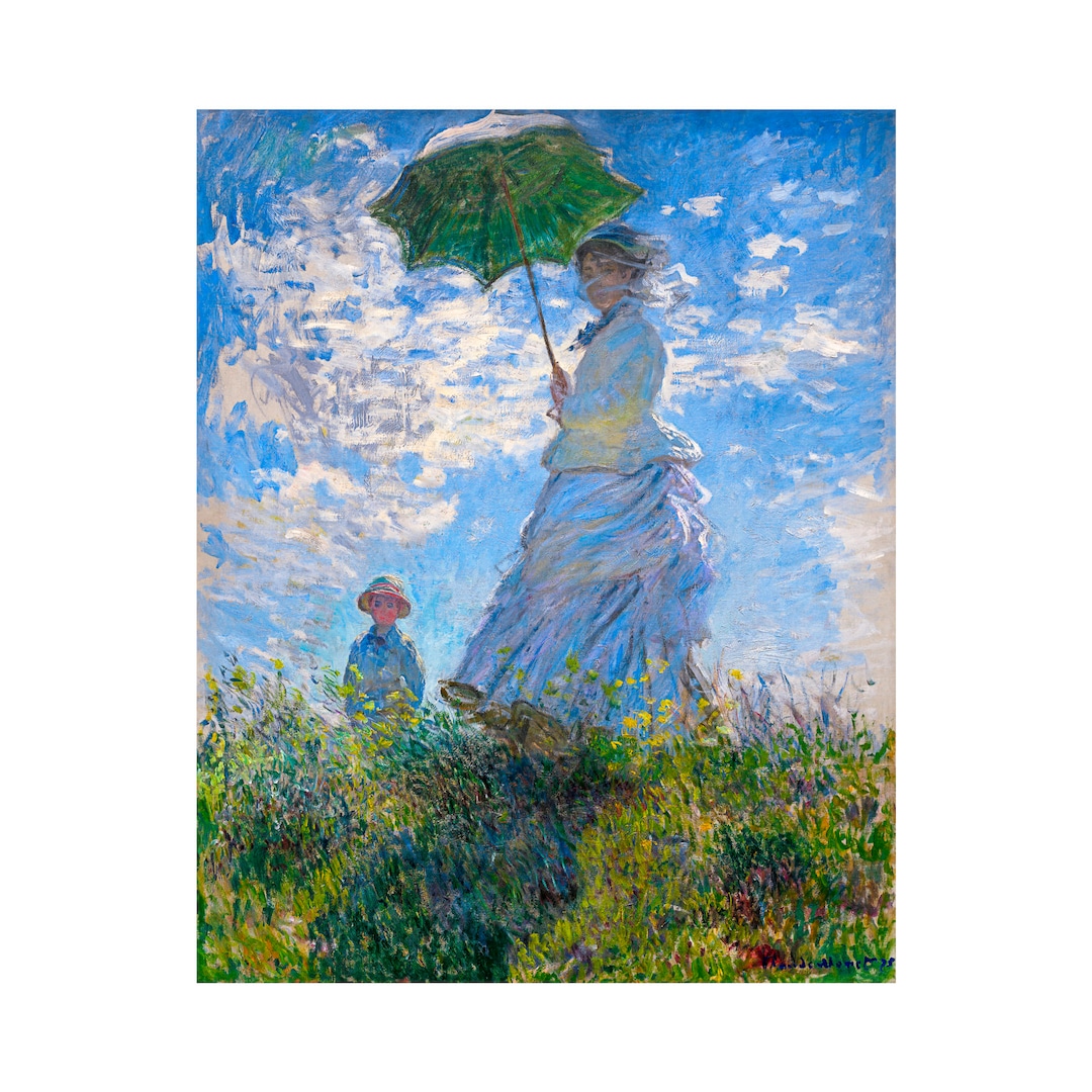 Claude Monet, Woman With a Parasol, Umbrella, 1875 | Art Print | Canvas ...