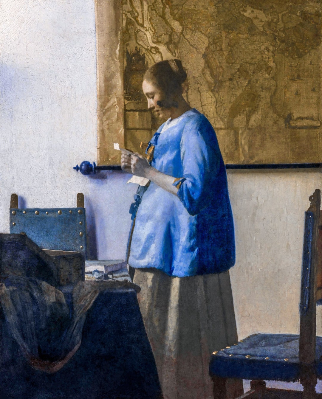Vermeer Woman in Blue Reading a Letter 1662 Art Print - Etsy