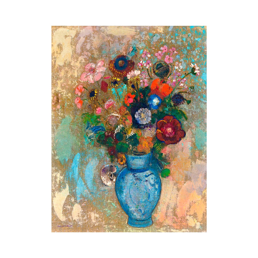 Odilon Redon, Flowers, Fleurs Dans Un Vase Bleu, Redon Print | Art ...
