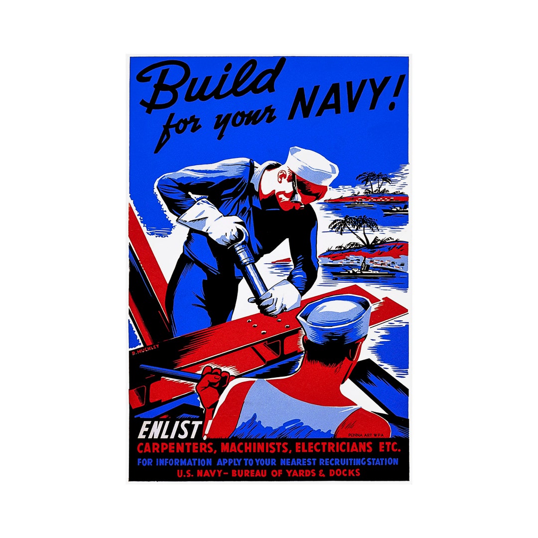 War Propaganda, US Navy | Art Print | Canvas Print | Fine Art Poster ...