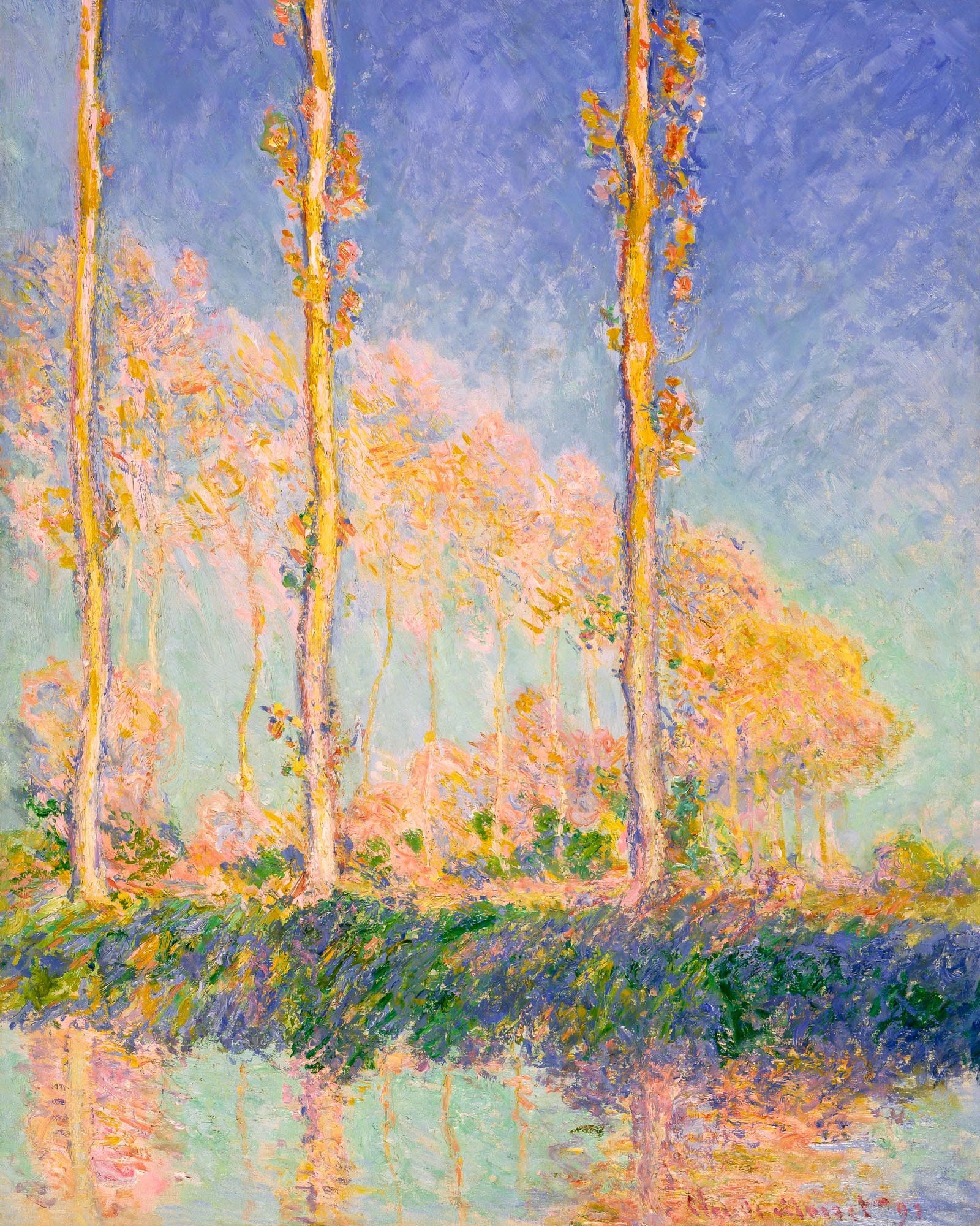 Claude Monet Three Poplar Trees in the Autumn 1891 Art - Etsy UK