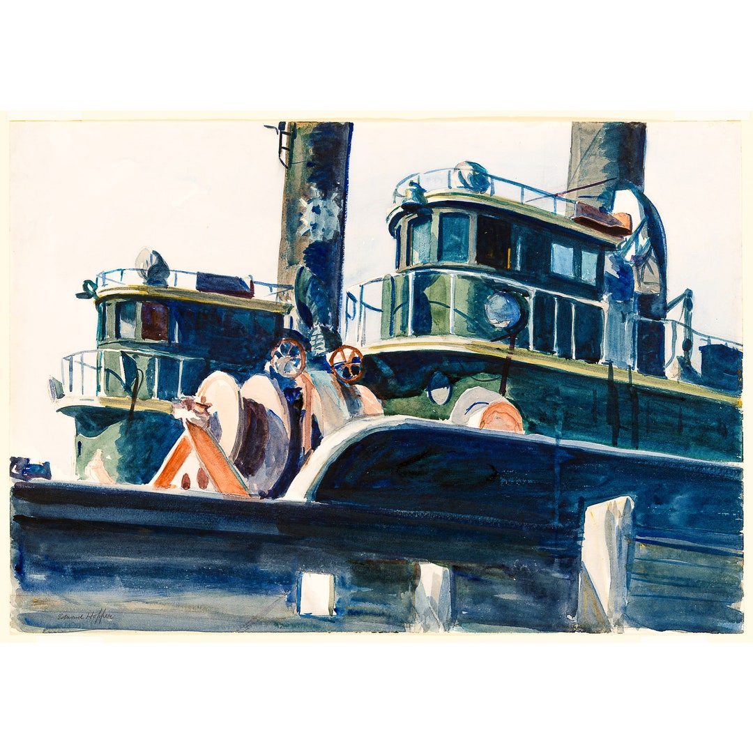 Edward Hopper, Two Trawlers, 1923 | Art Print | Canvas Print | Fine Art ...