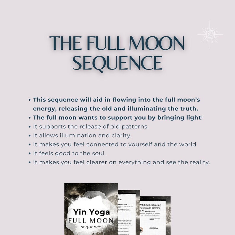 Full Moon Yoga Class Yin Yoga Sequence Full Moon Yoga Routine PDF Yoga Printable for Beginners ...