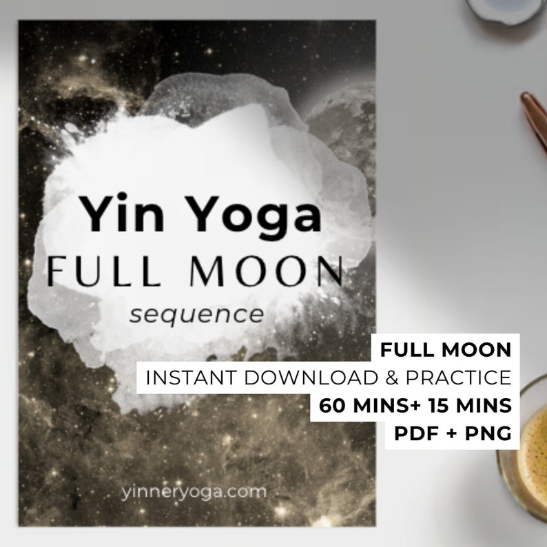 Full Moon Yoga Class Yin Yoga Sequence Full Moon Yoga Routine PDF Yoga Printable for Beginners ...