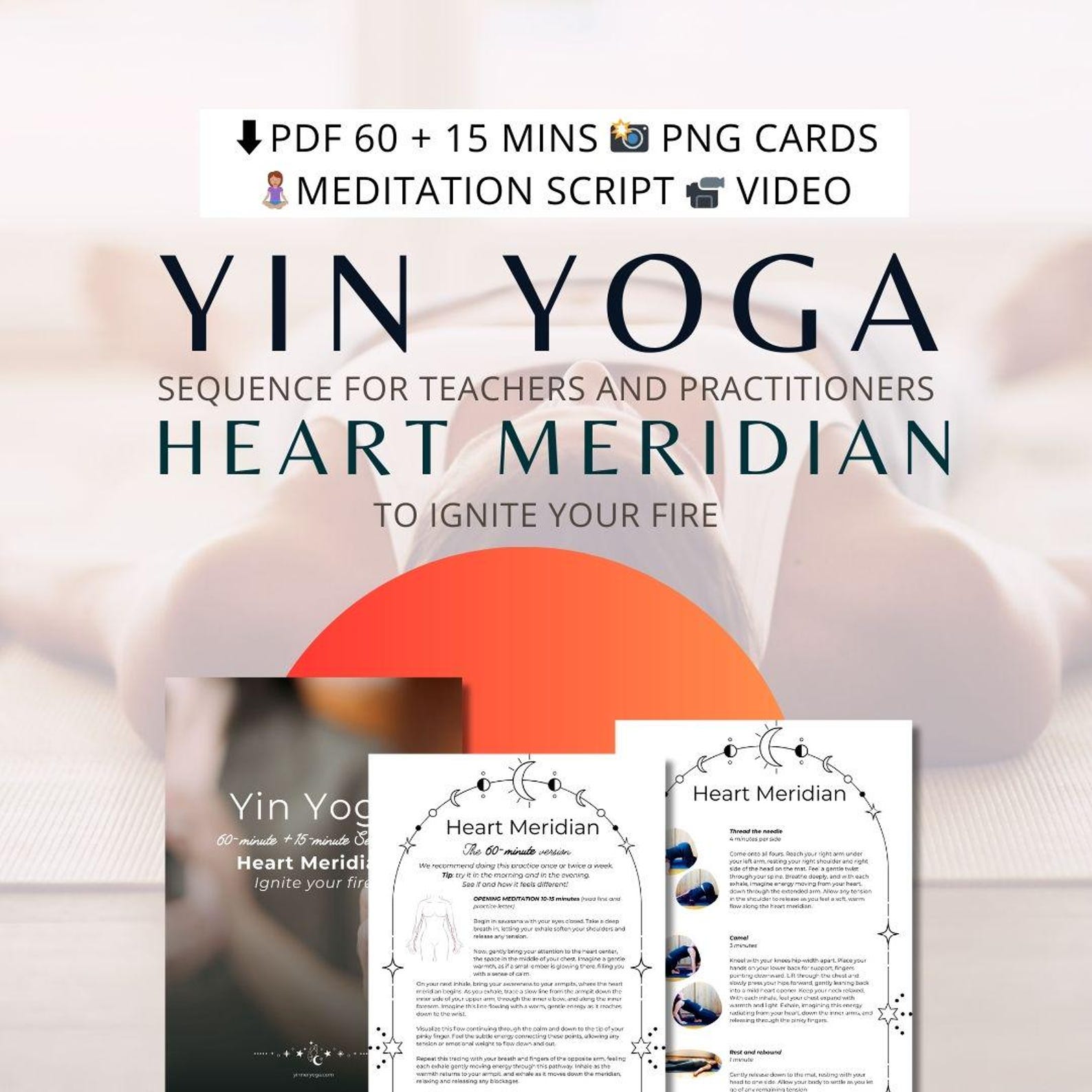 Heart Meridian Yin Yoga Sequence: 60-minute Class Plan (PDF & PNG ...