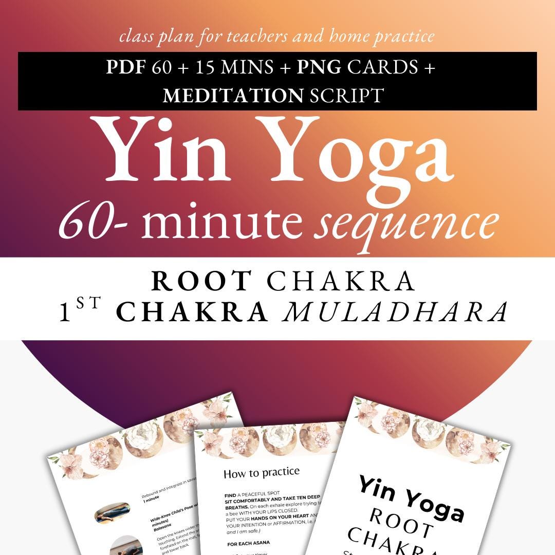 Root Chakra Yin Yoga Sequence: Grounding 60-minute Yin Yoga Class Yin ...