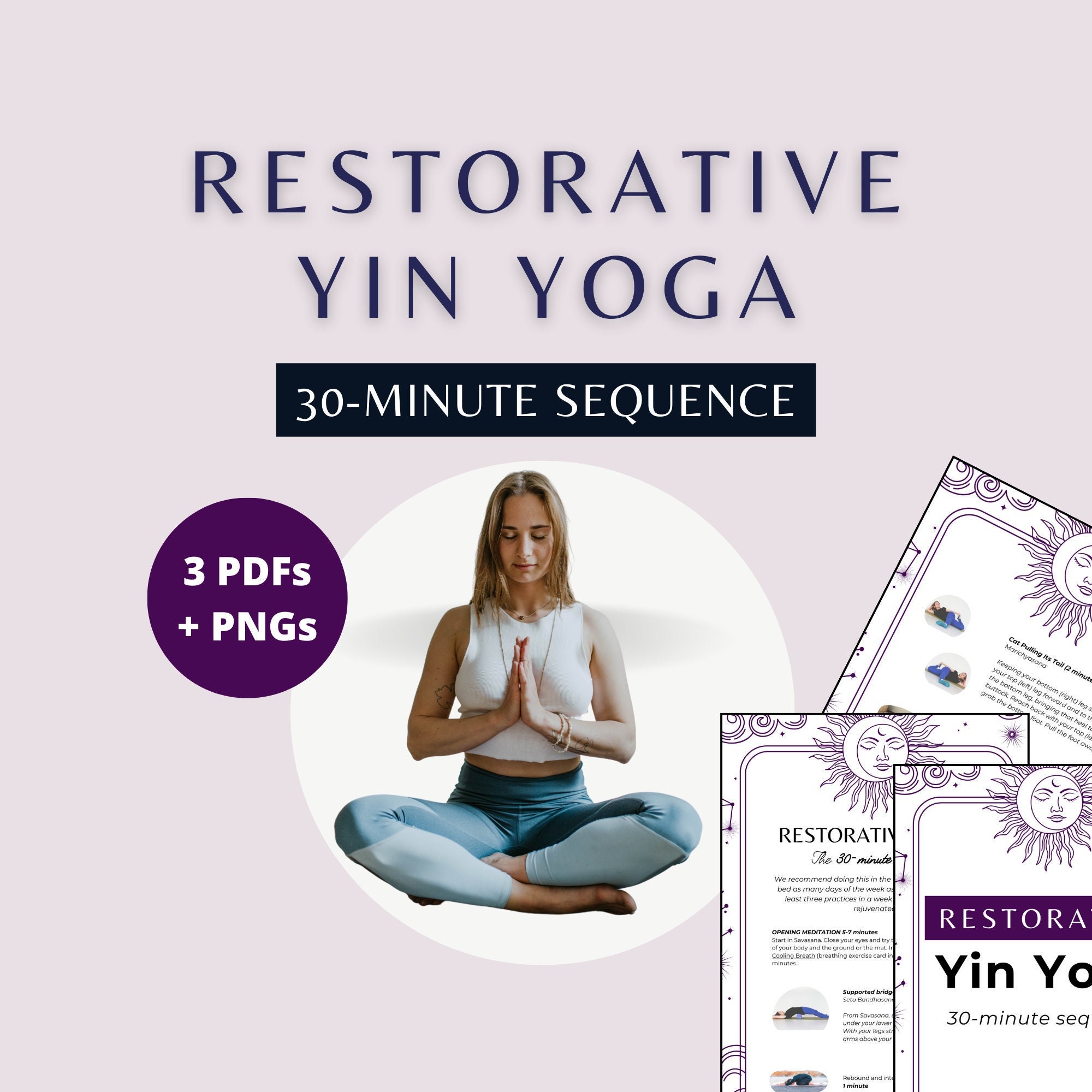 30 Minute Restorative Yin Yoga Class Yoga Sequence PDF Printable Yoga ...