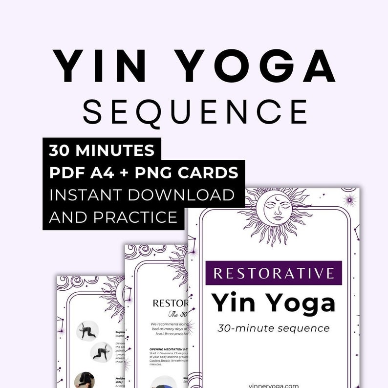 30 Minute Restorative Yin Yoga Class Yoga Sequence PDF Printable Yoga Routine for Restoration ...