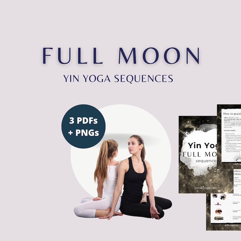 Full Moon Yoga Class Yin Yoga Sequence Full Moon Yoga Routine PDF Yoga Printable for Beginners ...