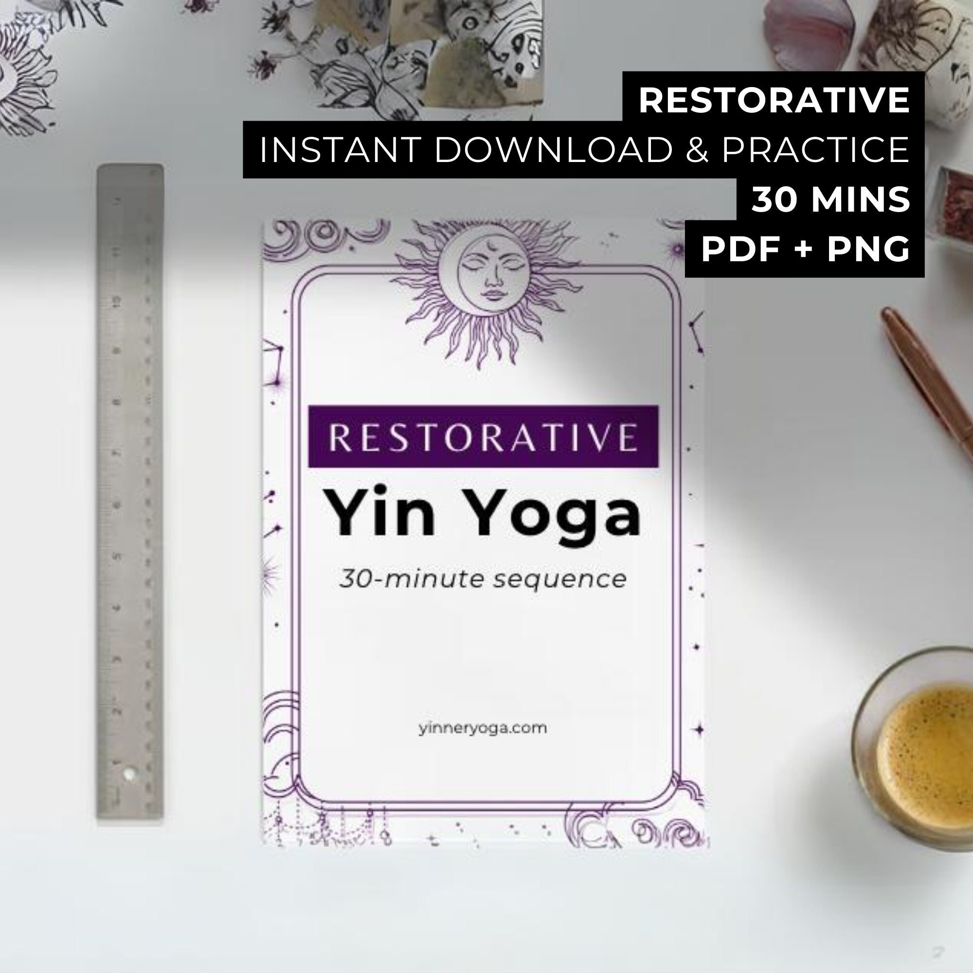 30 Minute Restorative Yin Yoga Class Yoga Sequence PDF Printable Yoga Routine for Restoration ...