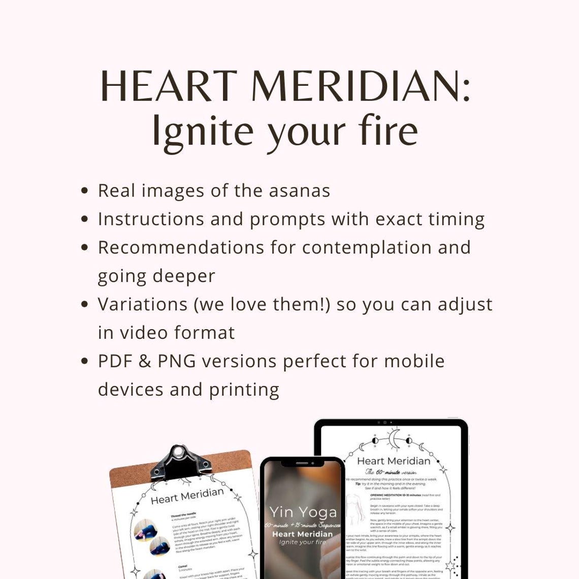 Heart Meridian Yin Yoga Sequence: 60-minute Class Plan (PDF & PNG ...