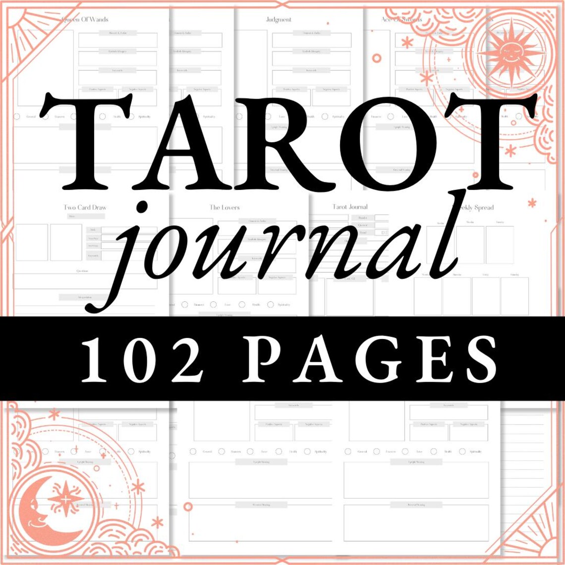 Printable Tarot Journal for Beginners | 102 Pages Daily Readings ...
