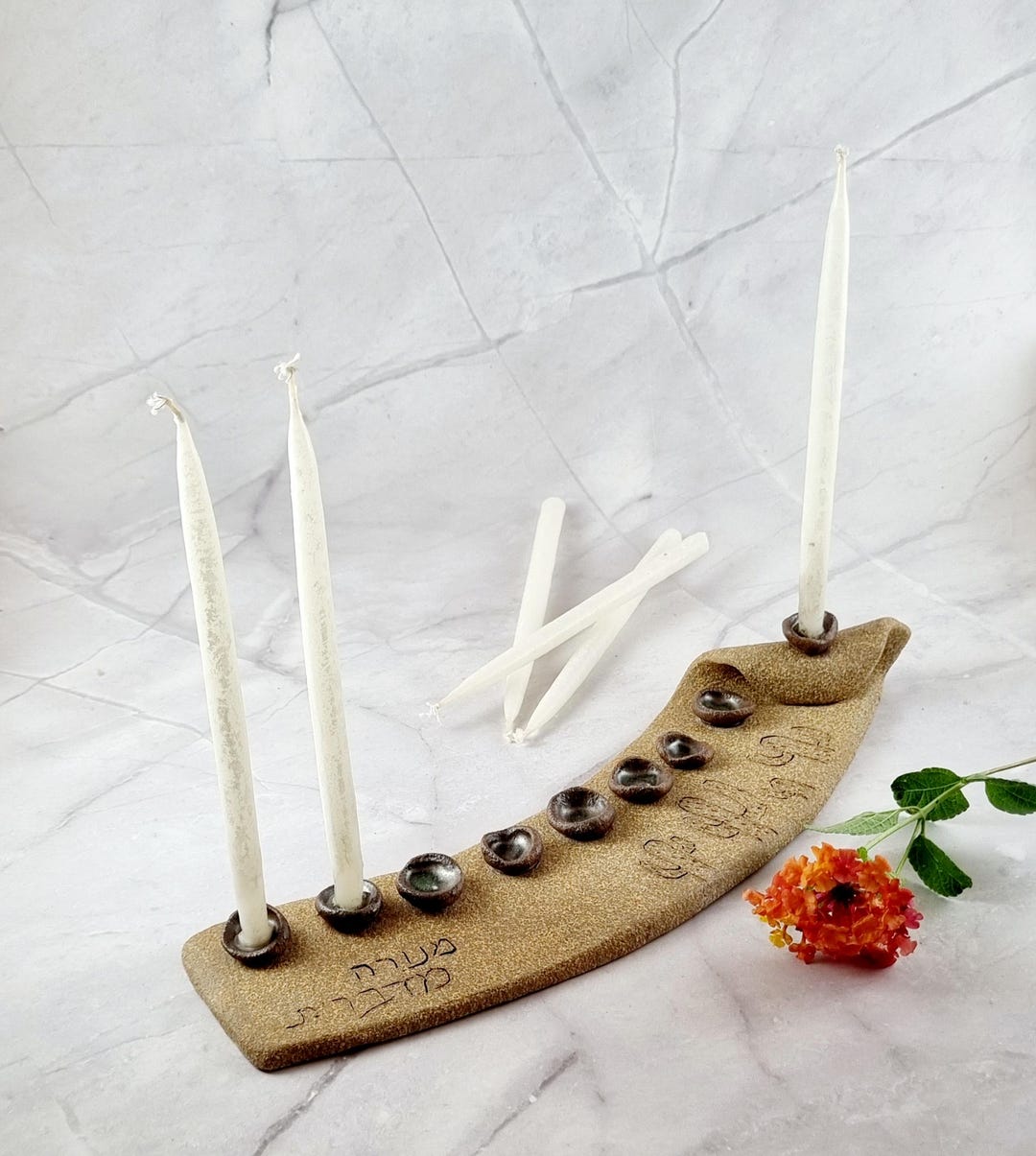 Menorah Hanukkah Handmade Menorah Jewish Holiday Hanukiya Ceramic ...