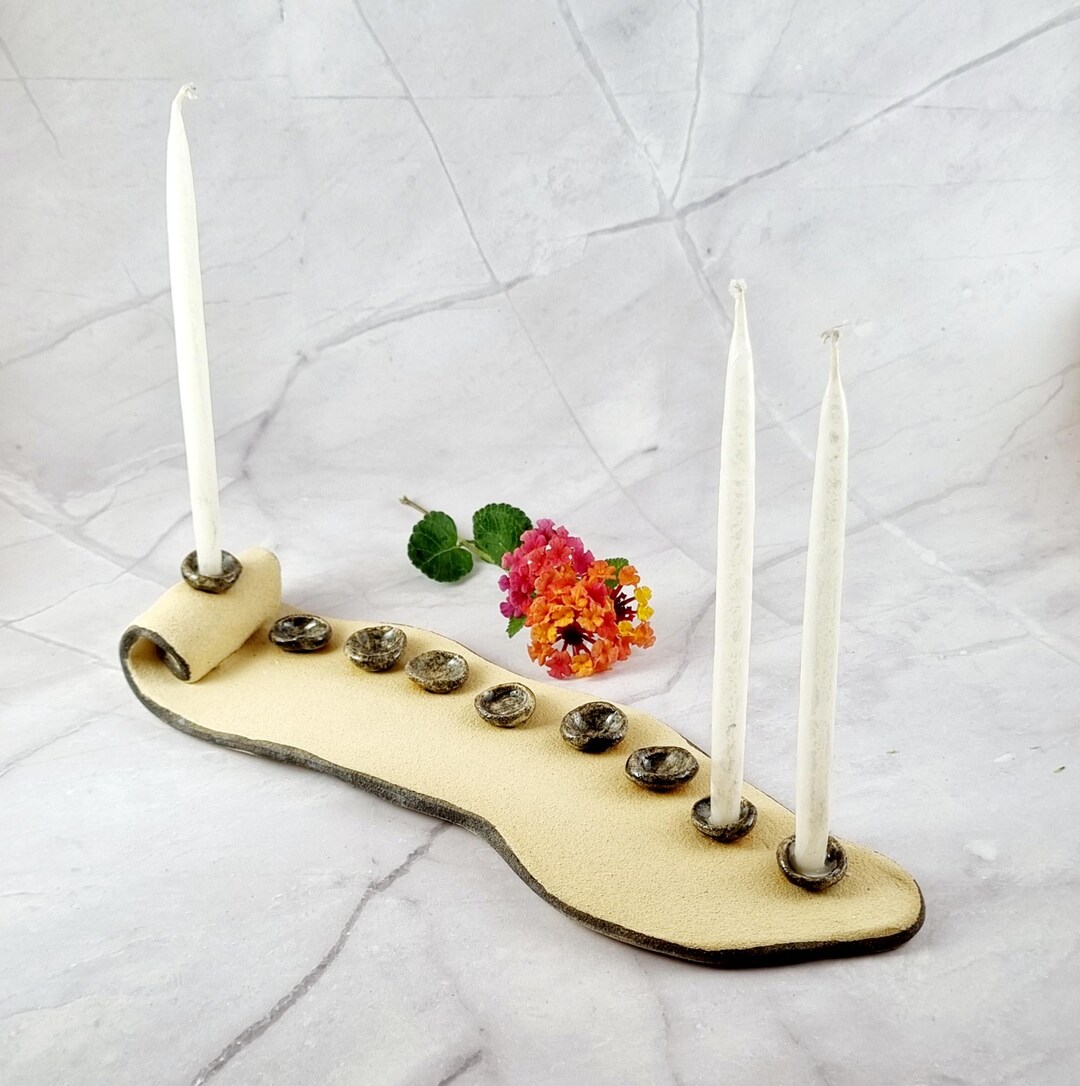 Menorah Hanukkah Handmade Menorah Jewish Holiday Hanukiya Ceramic ...