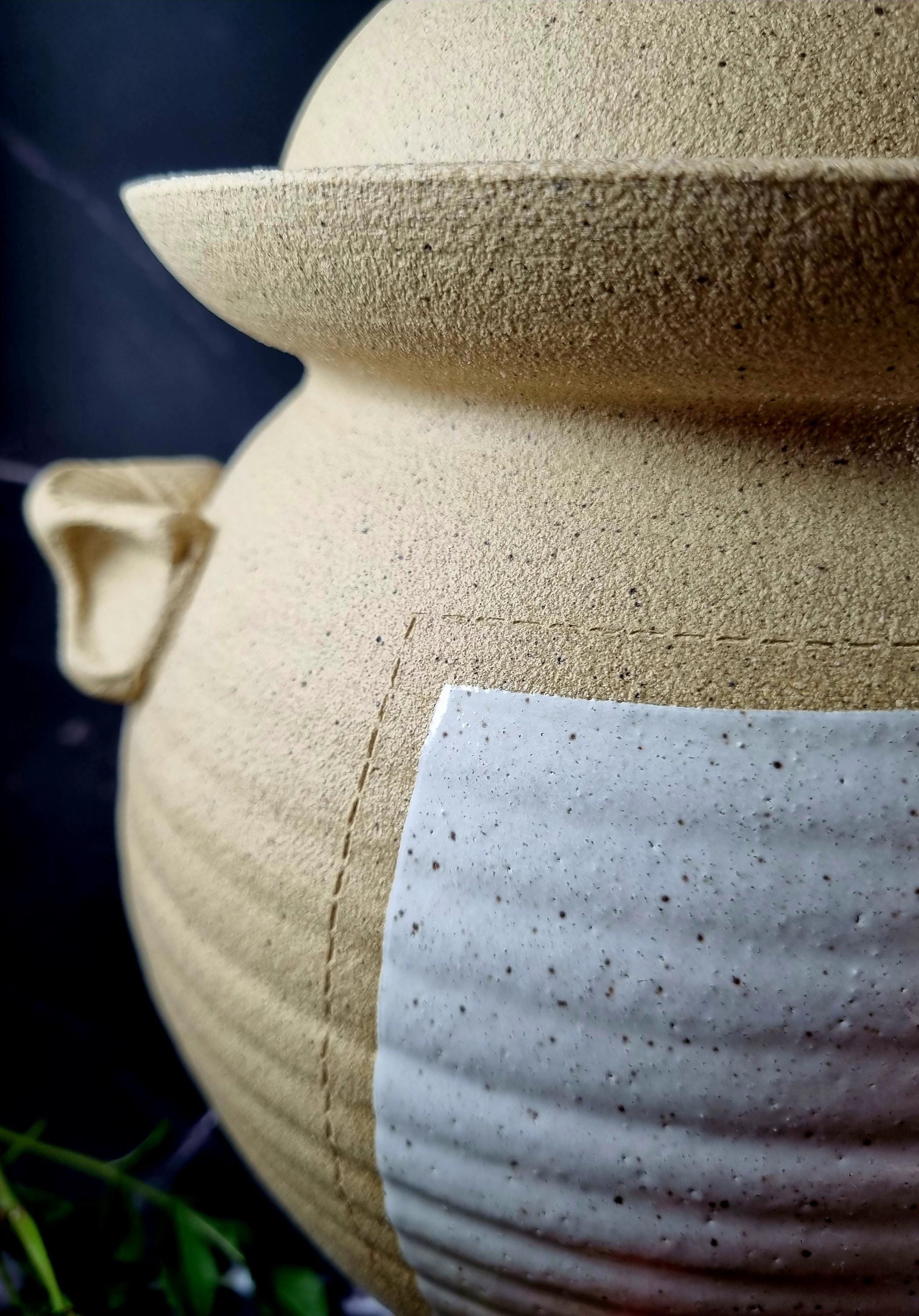 96 Oz Beige With Speckles Handmade Ceramic Fermentation Crocks Ceramic ...