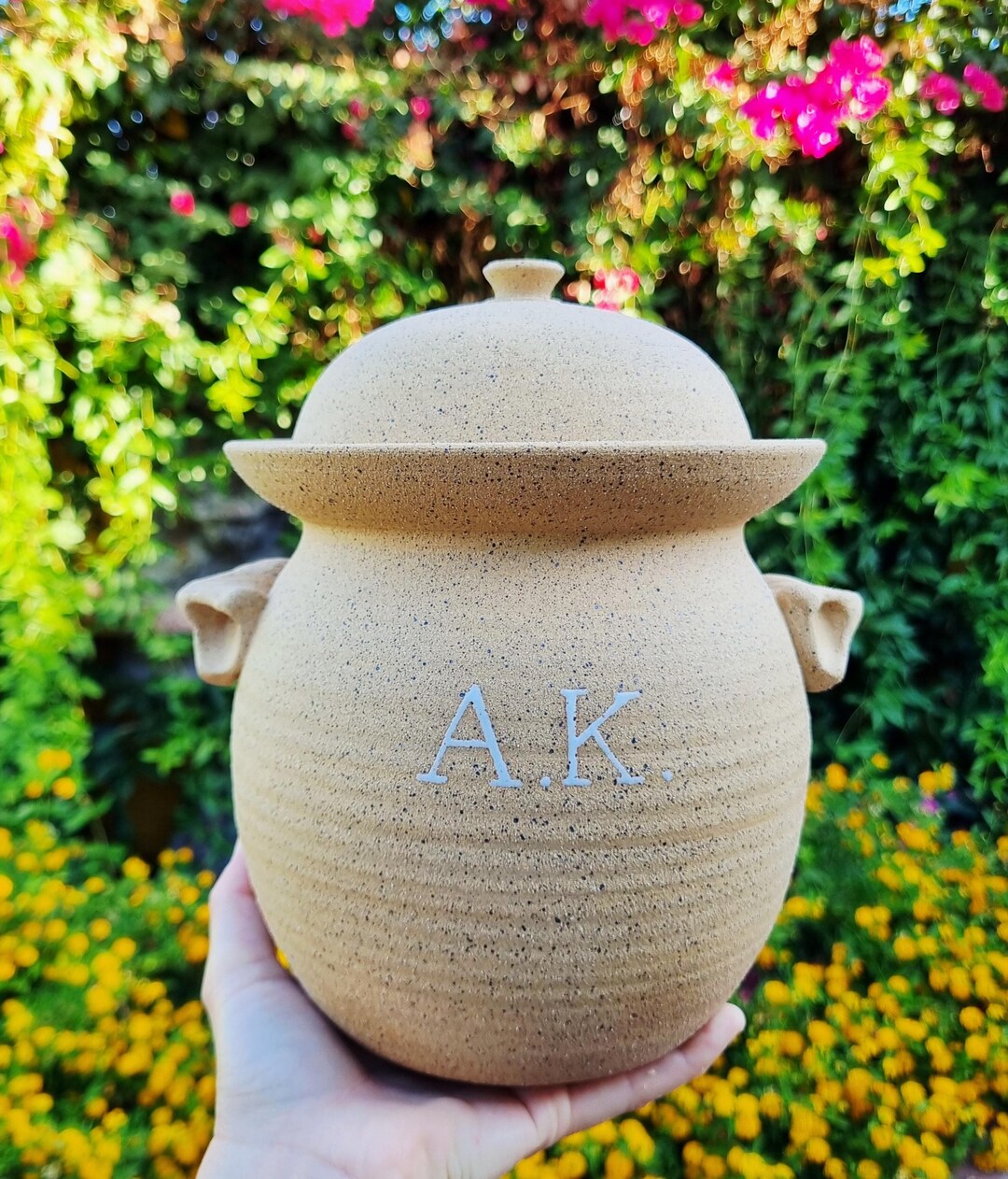 Handmade Ceramic Fermentation Crock: 64 Oz Speckled Pickling Jar - Etsy