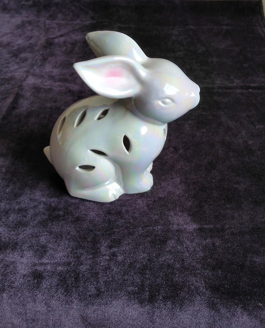 Studio Pottery Ceramic White Lusterware Rabbit Figurine - Etsy