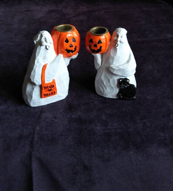Vintage Carved Ghost Candle Holders - Etsy