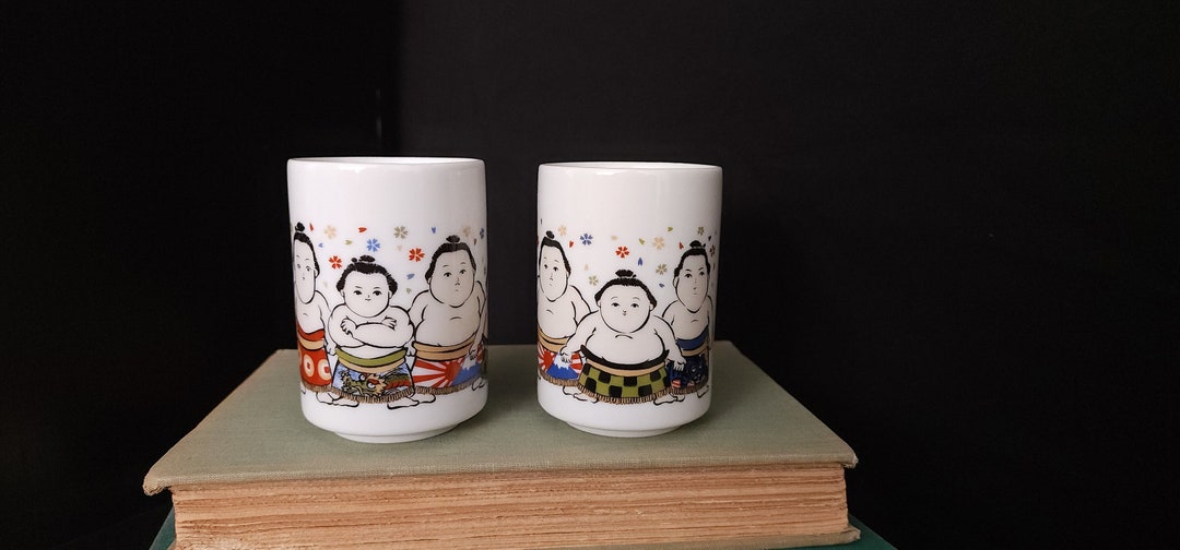 Collectable Vintage Sumo Tea Cup Set - Etsy