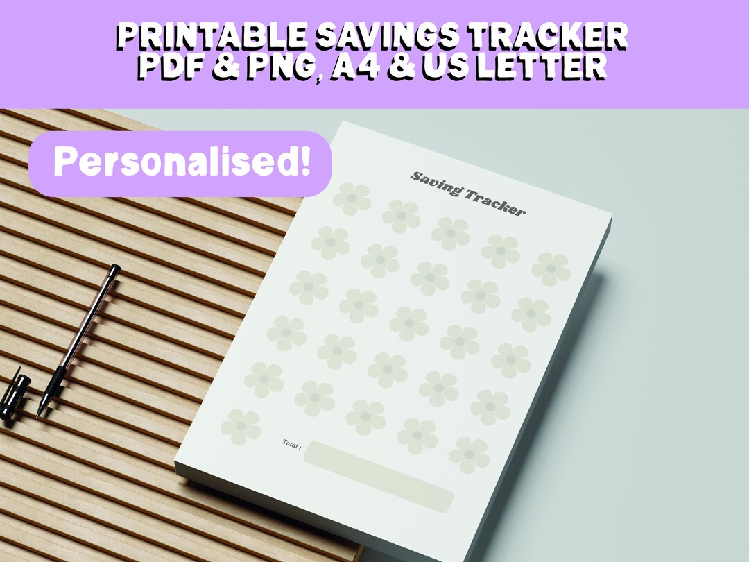 Printable Saving Challenge Tracker, Motivating, Customizable, Fun ...