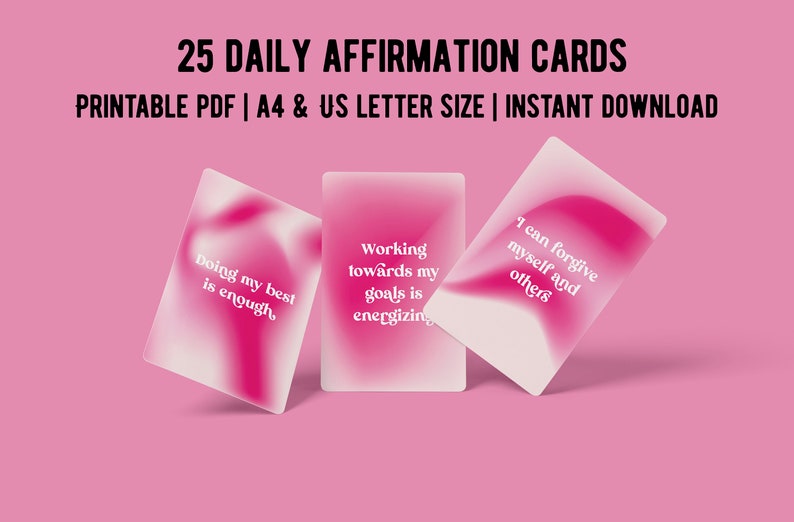 Affirmation Cards Printable, Daily Affirmation Cards. - Etsy
