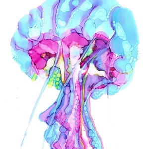 Jellyfish Print of an Original Alcohol Ink Painting - Etsy