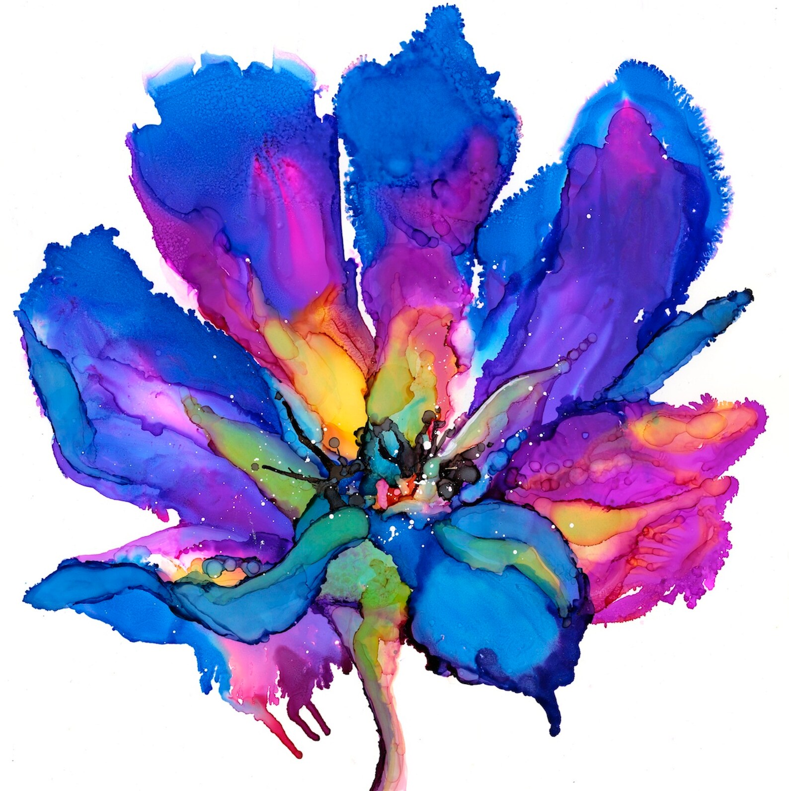 Tropical Abstract Flower Print of Original Ink Painting - Etsy