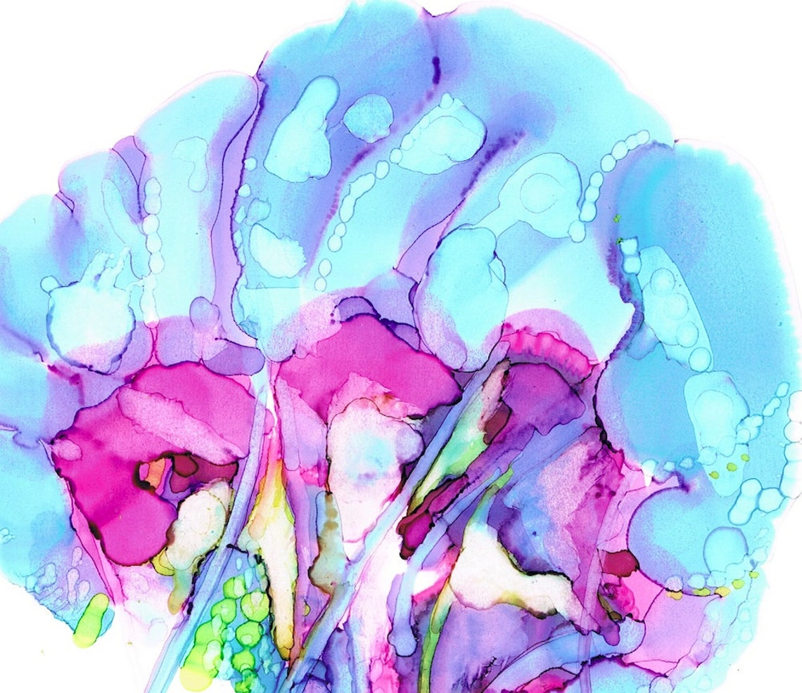 Jellyfish Print of an Original Alcohol Ink Painting - Etsy