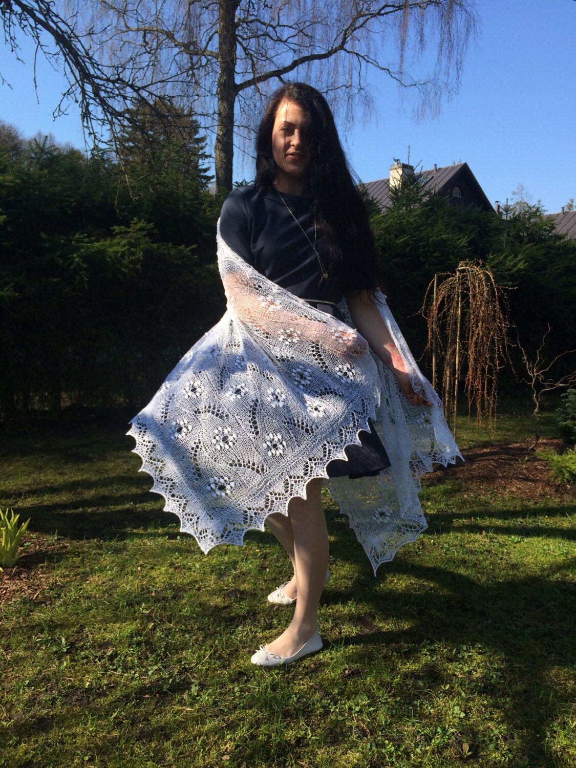 Traditional Estonian Haapsalu Shawl " Flowers With Nupps" - Etsy