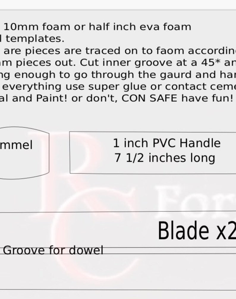 Basic Foam Sword Pattern, DIY Instant Digital Templates - Etsy