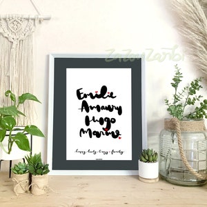 Format A4: Poster First Names Family - Etsy