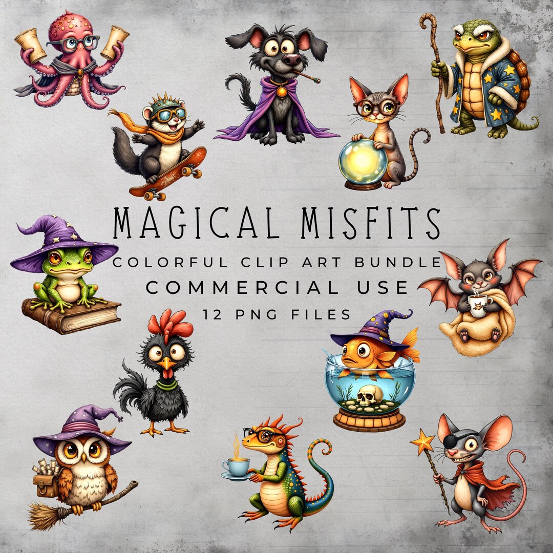 Magic Animals Clipart, Whimsical Animals, Fantasy Creatures, Magical ...