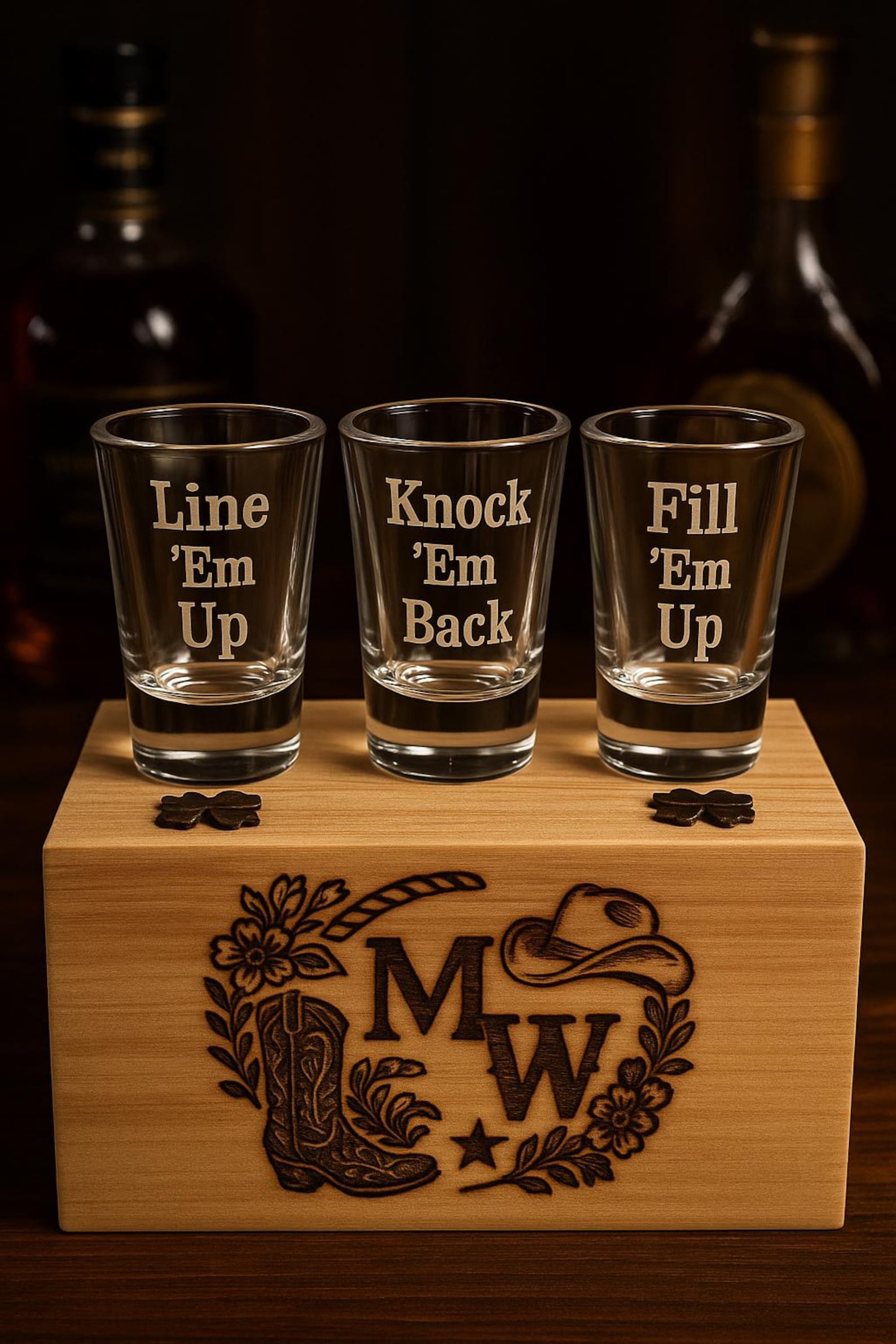 Factory 2nds** Morgan Wallen Engraved Shot Glasses With Box Western ...