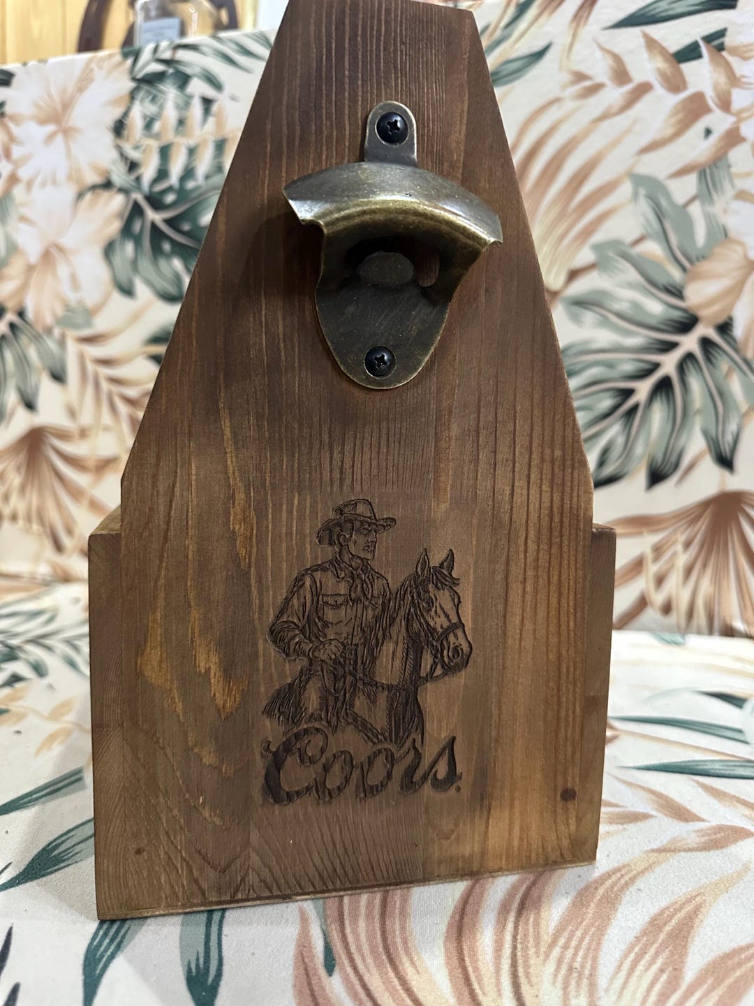 Engraved Wooden Beer Caddy Personalised Gift Cowboy Western Themed ...