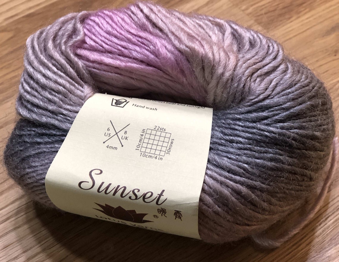 LOTUS Yarns - Sunset - 50gram Ball - Beautiful Color Gradients in ...