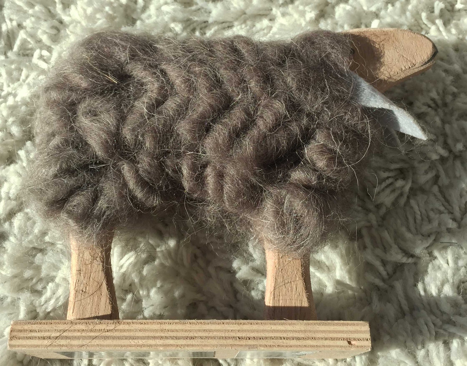 Stand Sheep Made of Wood and Real Wool 2 Pieces Large and - Etsy