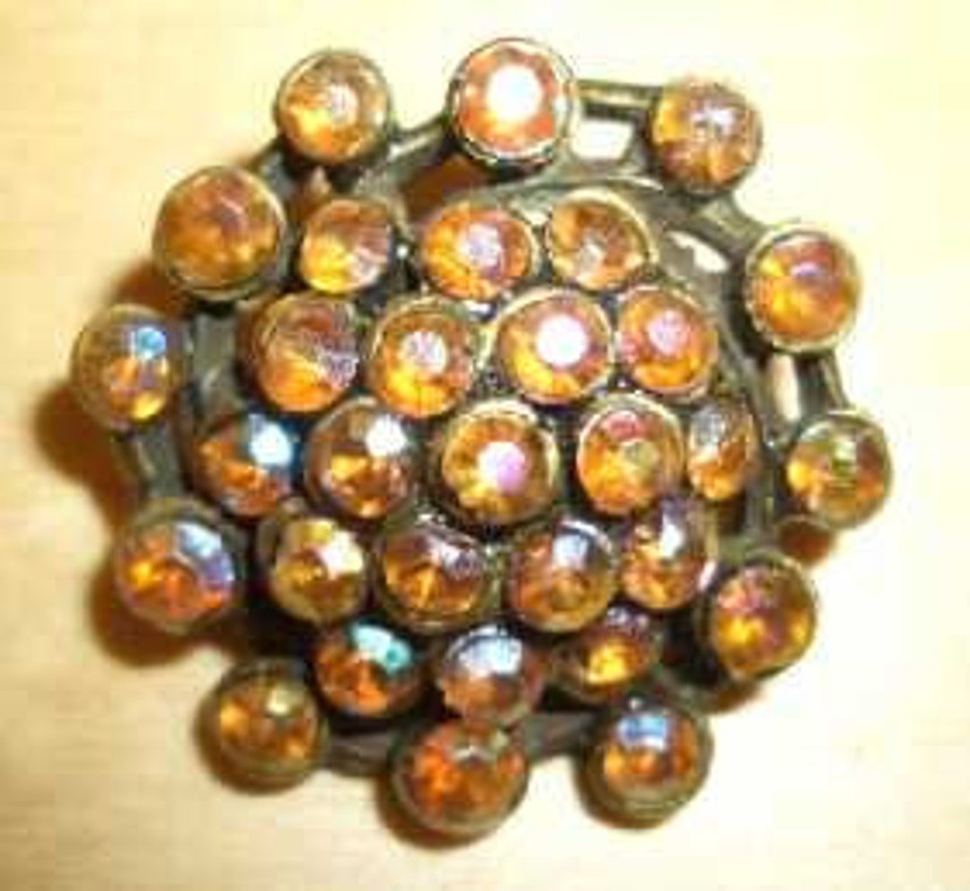 Rhinestone Buttons - Old Brass With Topaz AB in Different Variations ...