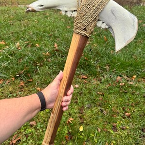 14" Bone Axe With Dual Color Black Walnut Handle (cosplay/pagan/wiccan ...