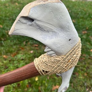 14" Bone Axe With Dual Color Black Walnut Handle (cosplay/pagan/wiccan ...