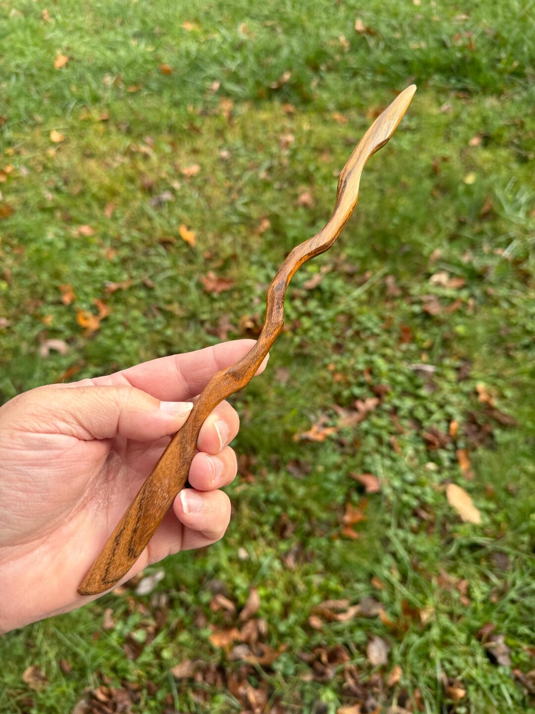 Wavy Serpentine Goncalo Alves Wood Magic Wand Handmade Natural Color ...