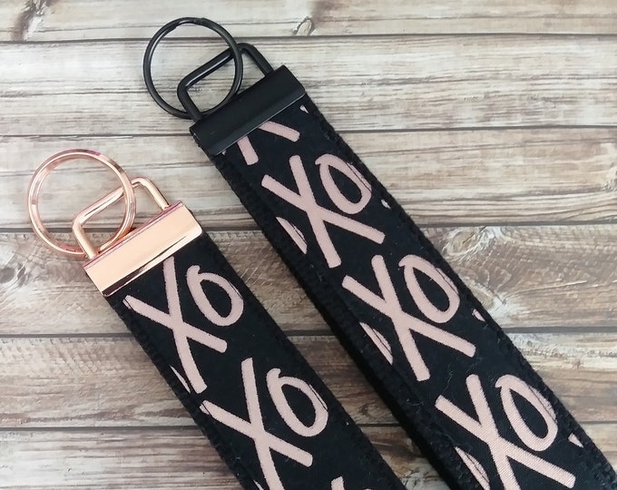 Key Fob, Wristlet, Rose Gold, Modern, XO, Kiss Hug, Key Chain - Etsy